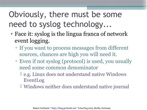 Rsyslog Vs Systemd Journal Presentation Ppt