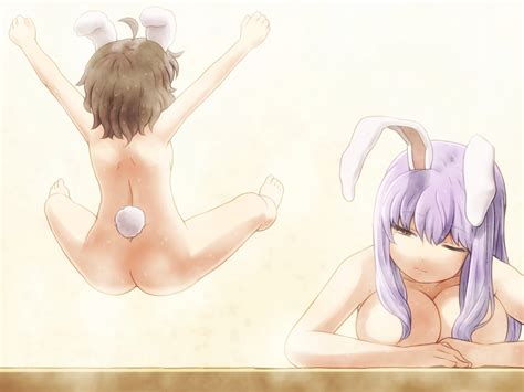 Shirosato Inaba Tewi Reisen Udongein Inaba Touhou 2girls Ahoge