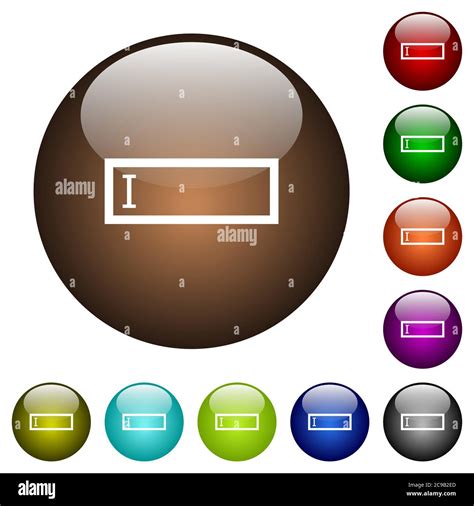 Editbox With Editing Cursor White Icons On Round Color Glass Buttons Stock Vector Image And Art