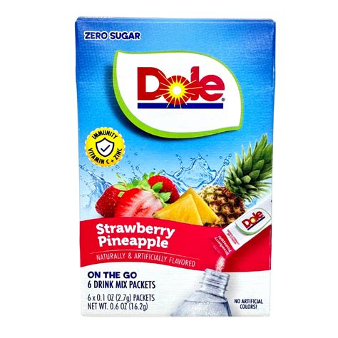 Singles To Go Dole Strawberry Pineapple 27g Each Packet Candy