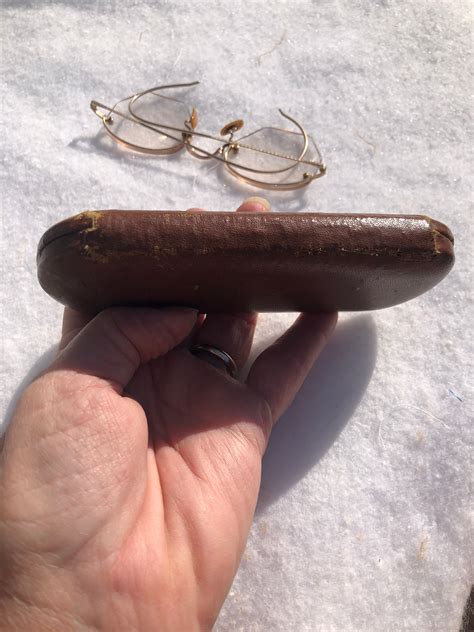 Gold Filled Wire Rimmed Glasses Vintage In Case Hexagon Shaped Lense Vintage Collectable Mid