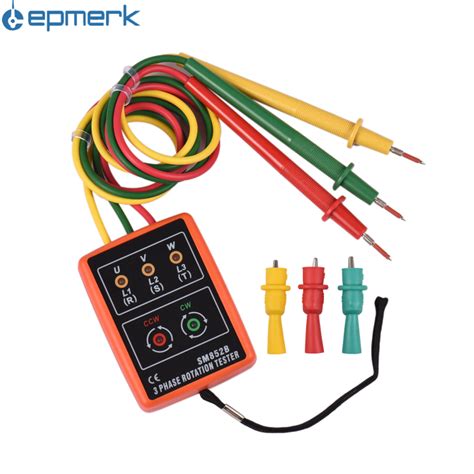 Phase Tester Portable 3 Phase Rotation Tester Phase Sequence Meter Phase Order Indicator With L