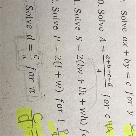 FREE Solve S 2 Lw Lh Wh For W Question 11 Brainly Com