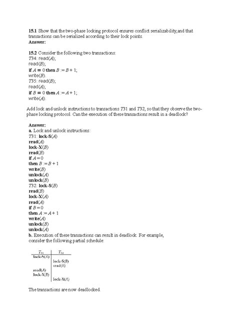 Show That The Two Phase Locking Protocol Ensures Conflict Serial