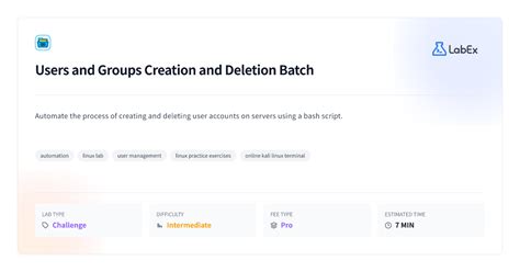Users And Groups Creation And Deletion Batch Challenge Labex
