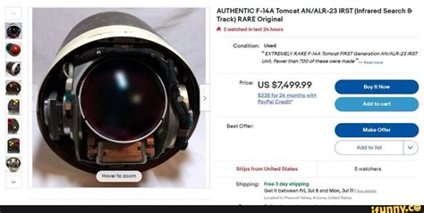 Authentic F 14a Tomcat Arvalr 29 Irst Infrared Search And Track Rare