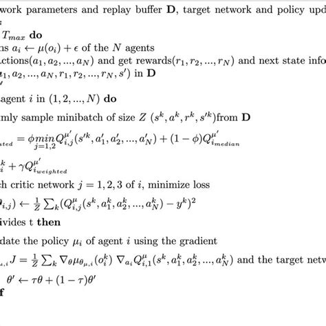 algorithm 1 median weighted maddpg mw maddpg download scientific