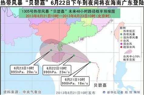 图表热带风暴贝碧嘉22日下午到夜间将在海南广东登陆