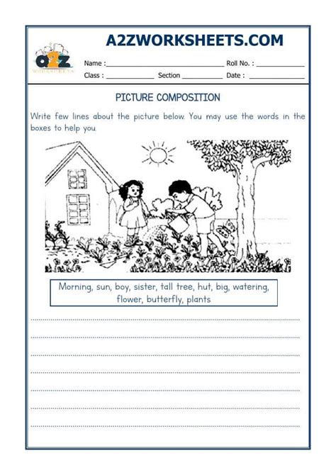 A2zworksheets Worksheet Of Picture Composition 01 Writing English
