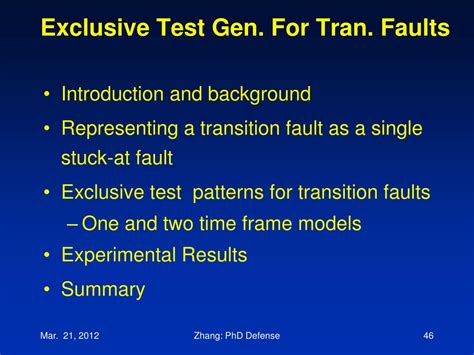 Ppt Diagnostic Test Pattern Generation And Fault Simulation For Stuck At And Transition Faults