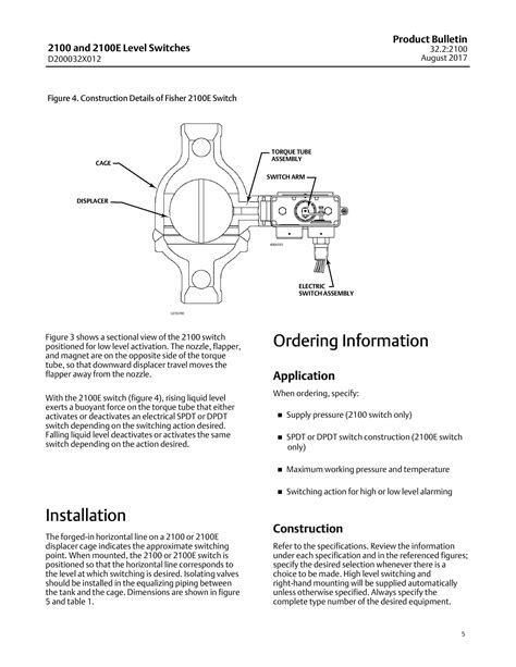 Fisher 2100 Liquid Level Switches