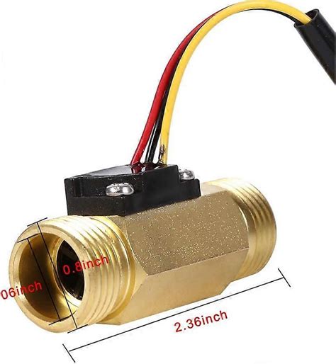 Water Flow Sensor Flow Meter Fluid Meter Water Flow Switch 60mm G1 2 In Copper Wire Liquid Meter