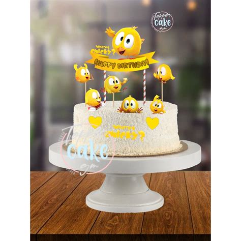 Happy Birthday Topper Cake Cartoon Where Is Chicky Custom Name