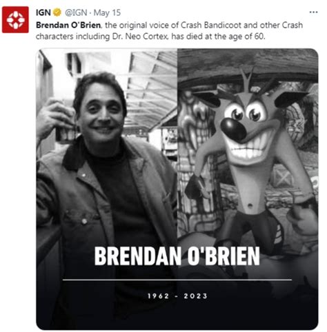 Muere Brendan Obrien La Voz Original De Crash Bandicoot Fotos