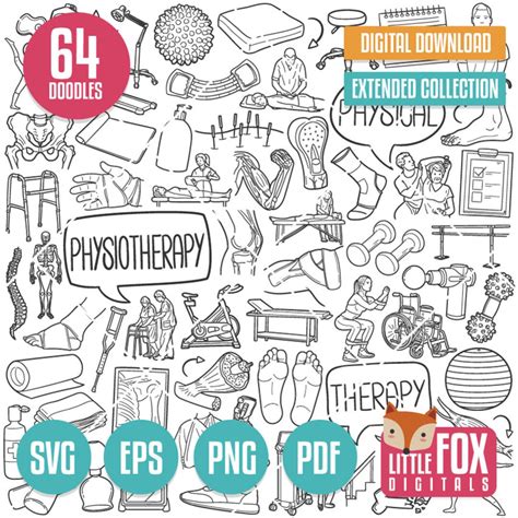 Physical Therapy Svg Doodle Icon Vector Physiotherapy Doodle Clipart