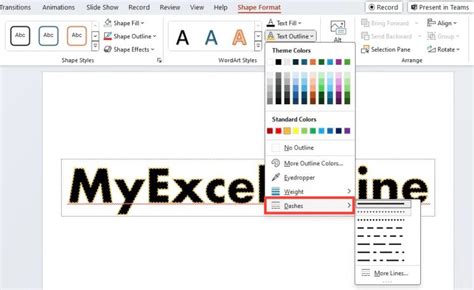 How To Outline Text In PowerPoint Step By Step Guide MyExcelOnline