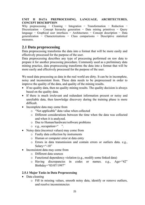 Data Mining Notes Doc Databases Computer Software And Applications