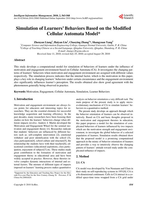 pdf simulation of learners behaviors based on the modified cellular