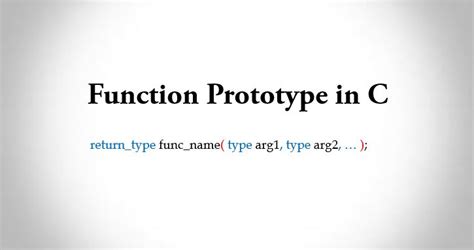 Understanding C Programming Function Prototypes