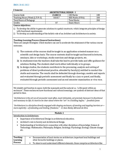 B Arch 2022 Nep Scheme Syllabus Draft Pdf The Arts Masonry