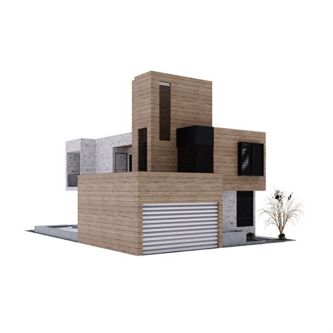 3d modern villa huis geïsoleerd 18800243 PNG