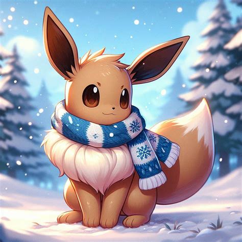 Eevee In The Snow By Ai Art Maker Howdy On Deviantart