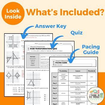 Rigid Transformations Mid Unit Quiz Test 8 G 1 And 8 G 3 Assessment