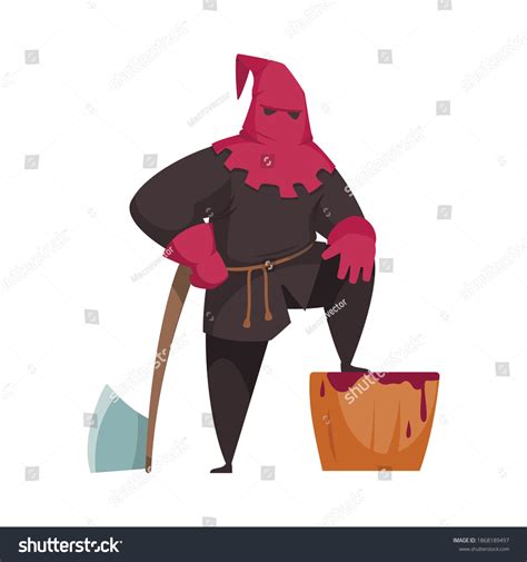 Cartoon Medieval Executioner Holding Axe Vector Stock Vector Royalty Free 1868189497