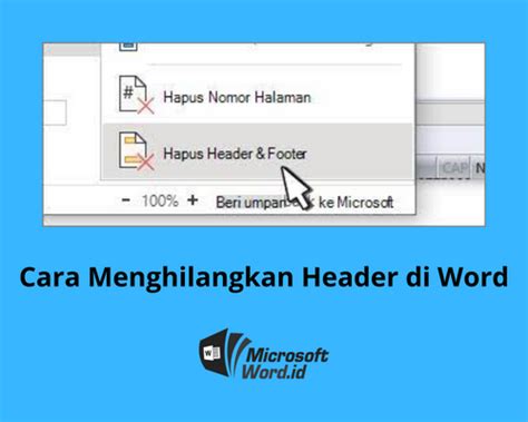 Nggak Sulit Ini Cara Menghilangkan Header Di Word