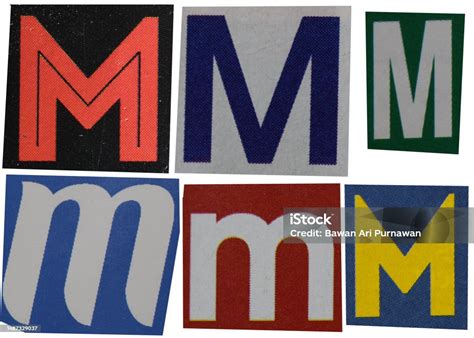 Letter M Magazine Cut Out Font Ransom Letter Isolated Collage Elements
