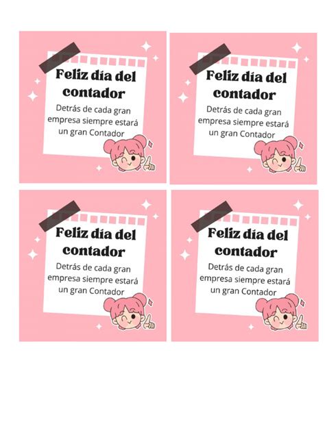 Tarjetas Dia Del Contador Pdf