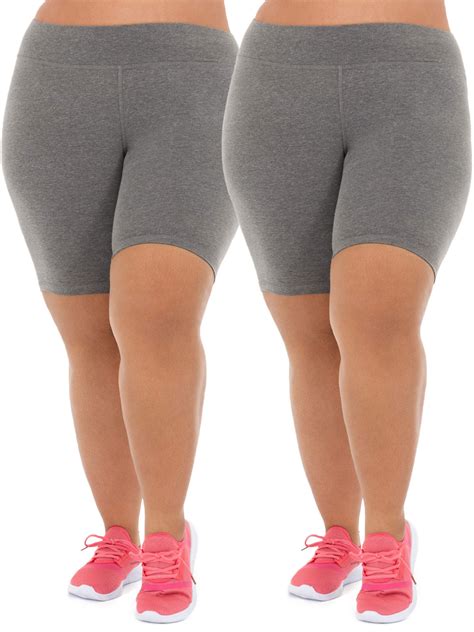 Athletic Works Athletic Works Womens Plus Size Core Active Dri Works Bike Short 2 Pack