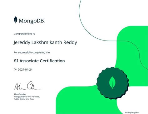 Jereddy Lakshmikanth Reddy On Linkedin Mongodb Achievement