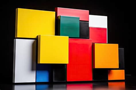 Premium Ai Image Bold Color Blocks On Black And White Background
