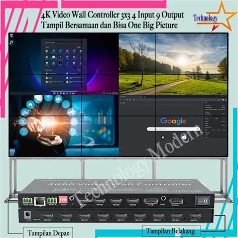 Jual HDMI Videowall Controller 3x3 4 Input 9 Output Support 4K UHD Di Seller TECHNOLOGY