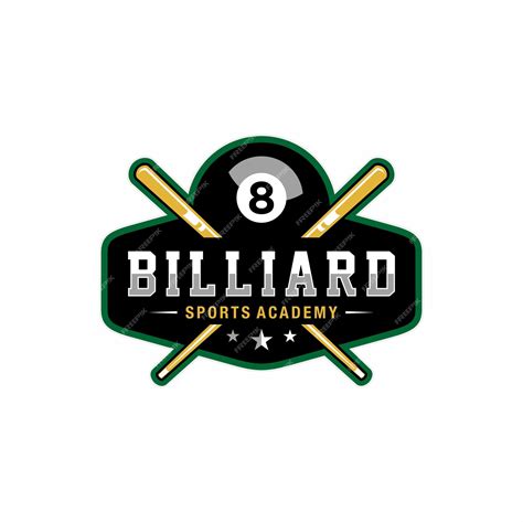 당구 클럽 로고 템플릿 디자인 프리미엄 벡터