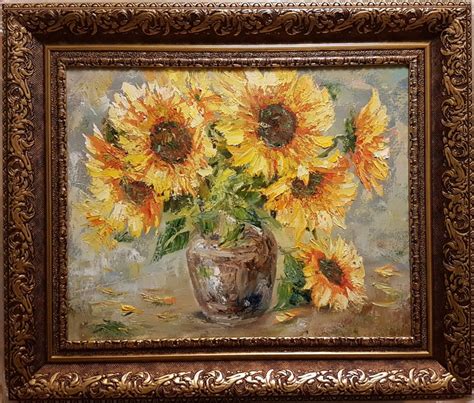 Картина «Подсолнухи в вазе от художника Дмитрия Зайцева Картины от современных художников