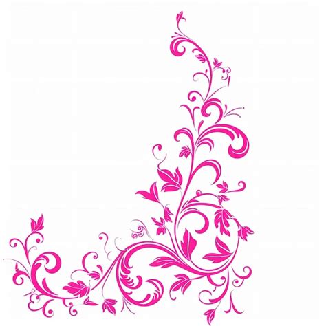 Premium Vector White Background Pink Floral Swirls