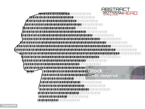 인공 지능 이진 코드와 추상 인간의 머리 바코드 기술 배경 0에 대한 스톡 벡터 아트 및 기타 이미지 0 Cpu 가상현실 Istock