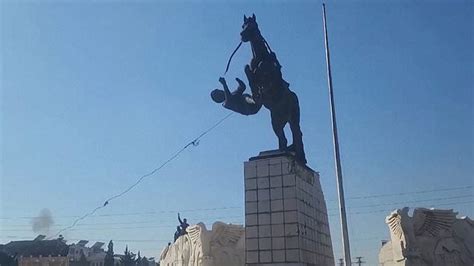 Syrian Rebels Torn Down Statue Of Bashar Al Assads Brother