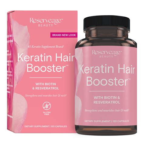 Reserveage Keratin Hair Booster Biotin And Resveratrol 120 Capsules