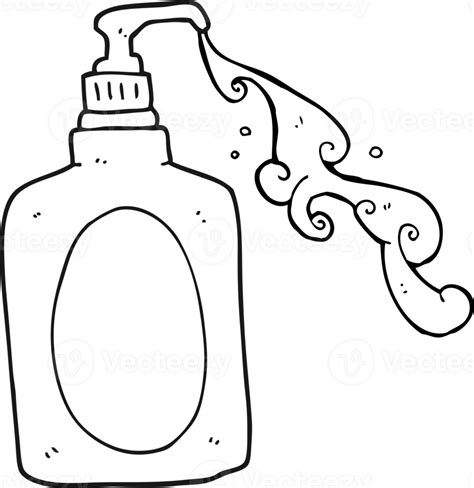Hand Drawn Black And White Cartoon Hand Soap Squirting 45243775 Png