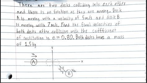 Solved There Are Two Disks Colliding Into Each Other And