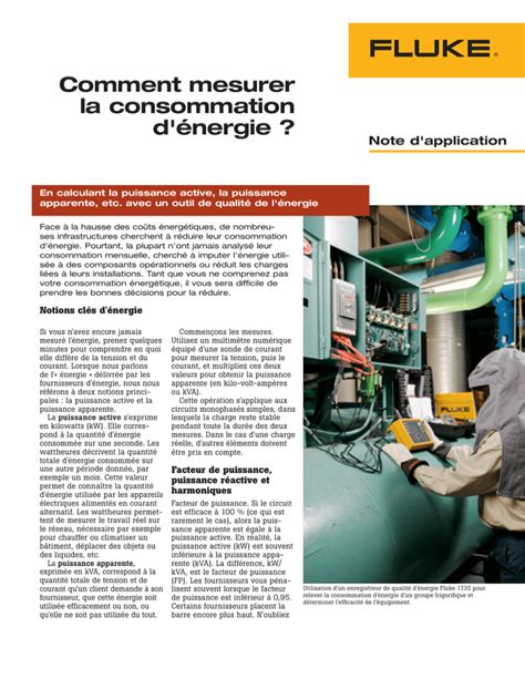 Comment Mesurer La Consommation D Nergie