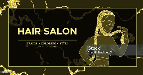 미용사 또는 헤어 살롱 배너 아름다움 스튜디오 포스터 꼰된 헤어스타일 아프리카 또는 복 서 머리 띠 유행 헤어스타일 디자인