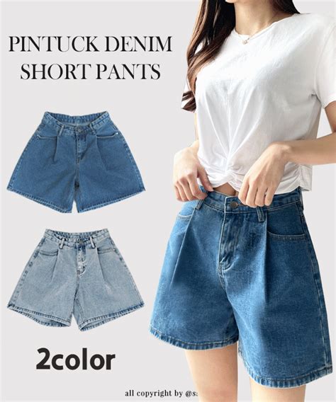 당일발송 Xl 핀턱 데님 4부 반바지 에이블리