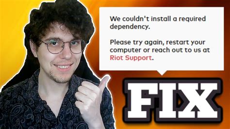 how to fix we couldn t install a required dependency riot youtube