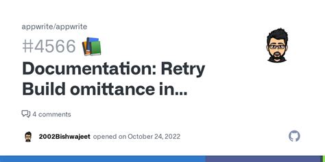 📚 Documentation Retry Build Omittance In Client Docs · Issue 4566 · Appwriteappwrite · Github