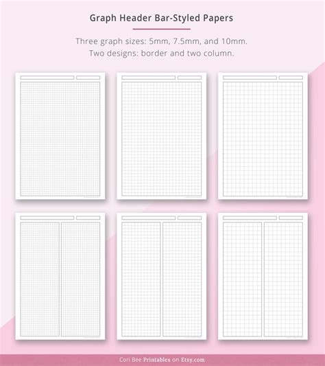 Header Bar Printable Template Title Bar Lined Paper Template Cornell Method Template Graph