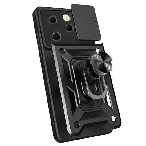 Tecno Spark Pro Kılıf Magnetik Standlı Kamera Korumalı Zore Sürgülü Vega Kapak Zore